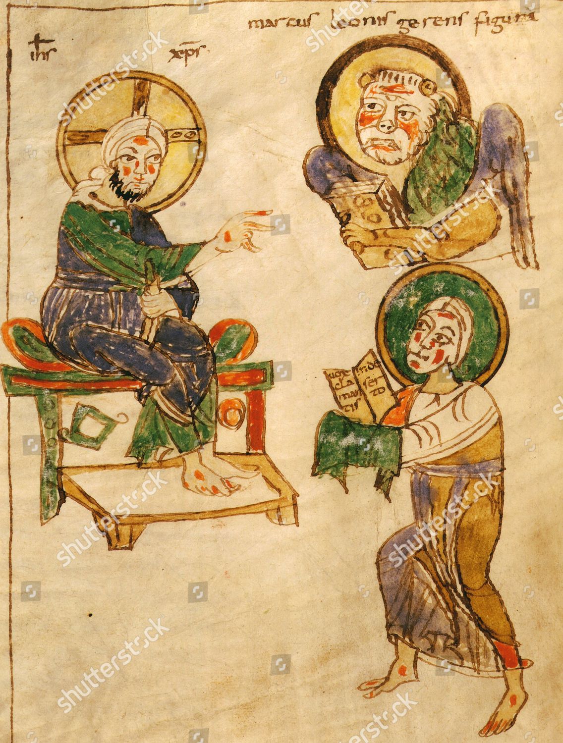 Saint Mark Evangelist 9th Century Manuscript Editorial Stock Photo ...