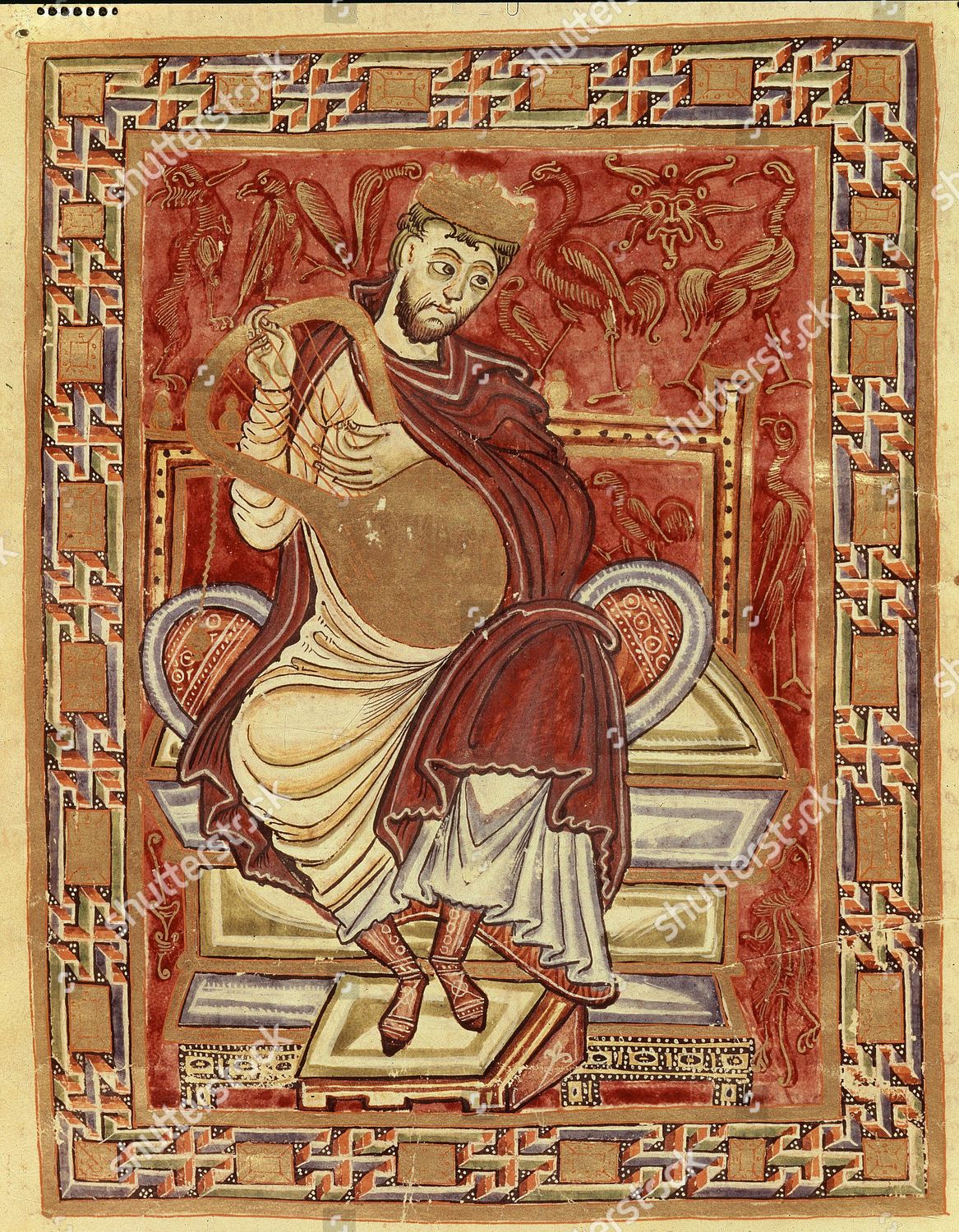 King David 10th Century Manuscript Psalter Editorial Stock Photo ...