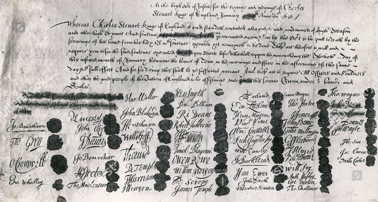 Death Warrant King Charles Signed By Editorial Stock Photo - Stock ...