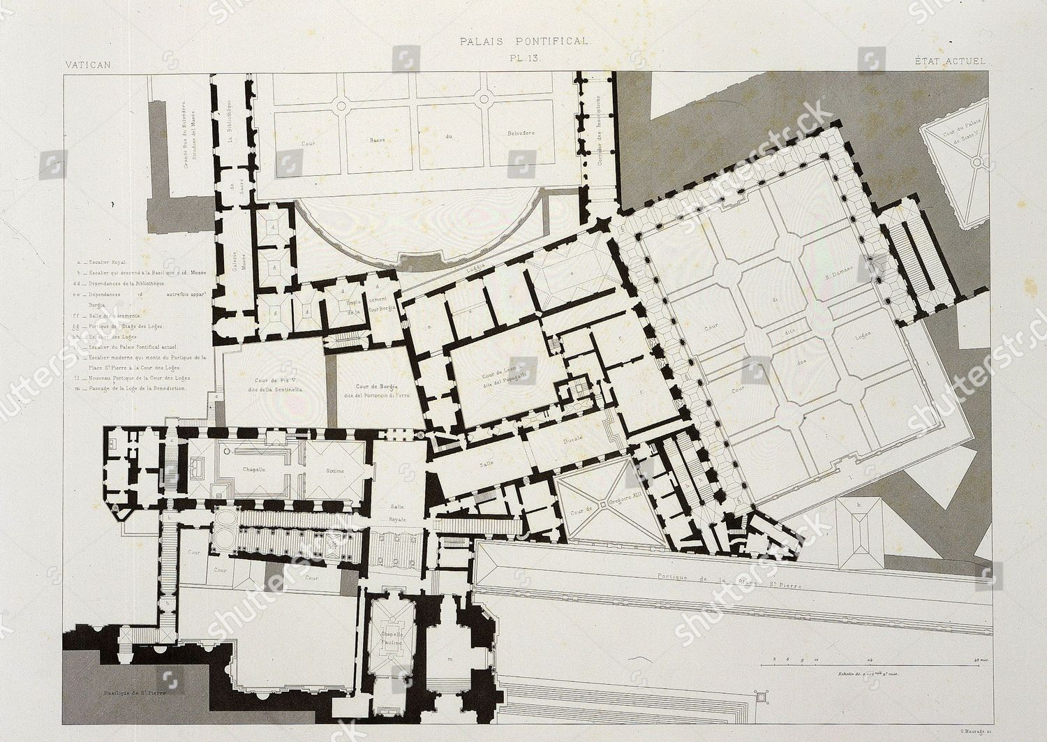Plan Main Floor Pontifical Palace Vatican Editorial Stock Photo - Stock ...