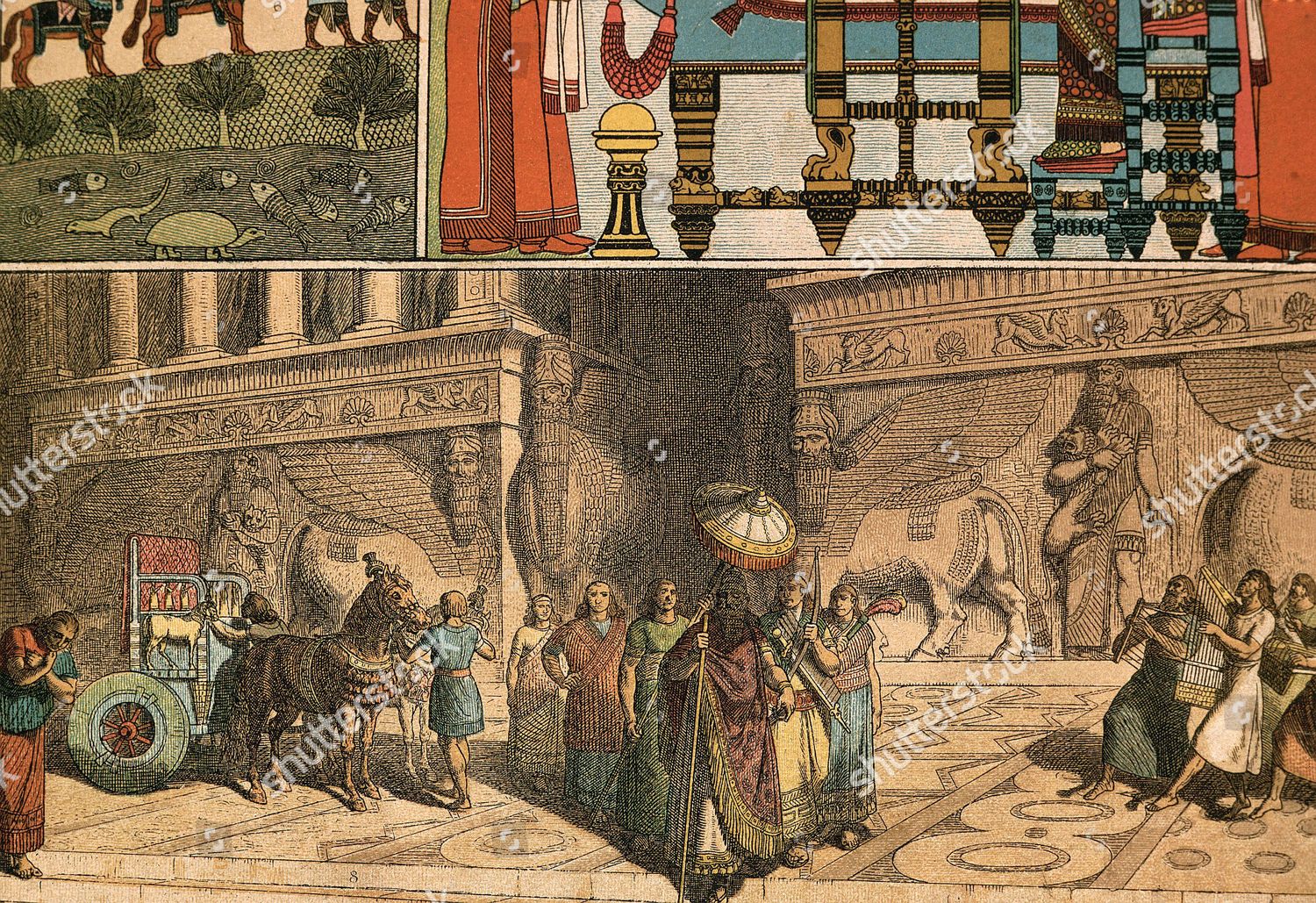 Reconstruction Palace Assurbanipal Khorsabad Assyria 19th Editorial ...