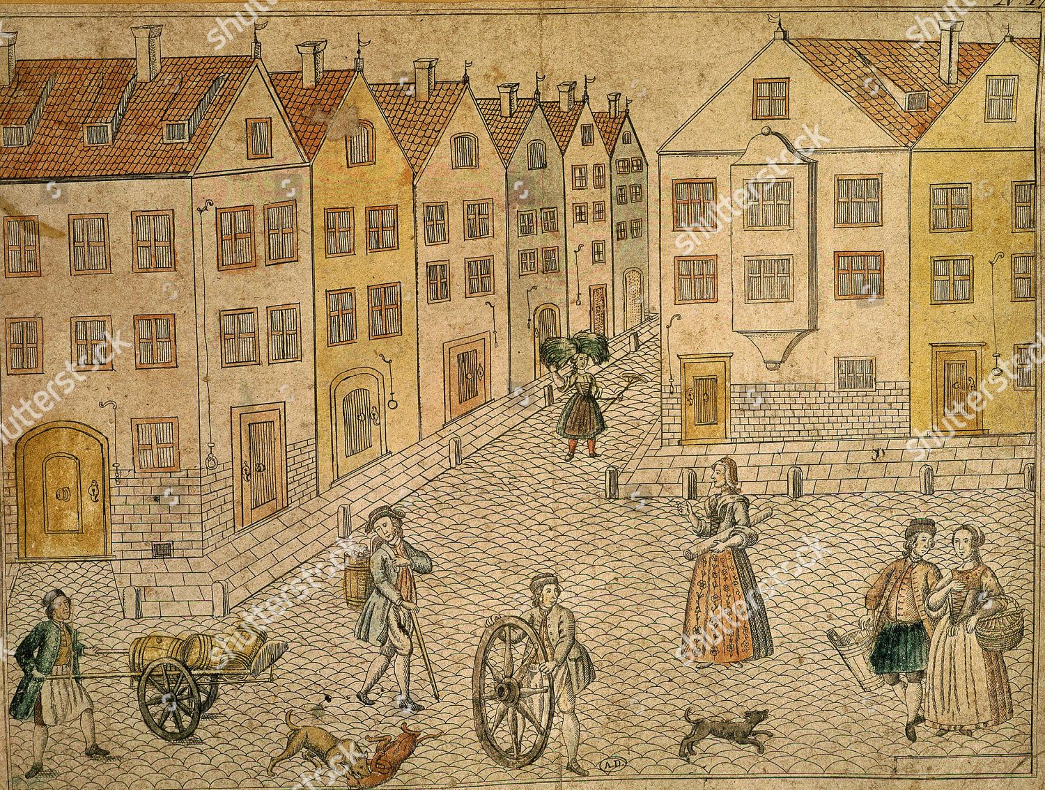 Street Scene Germany 18th Century German Editorial Stock Photo - Stock ...