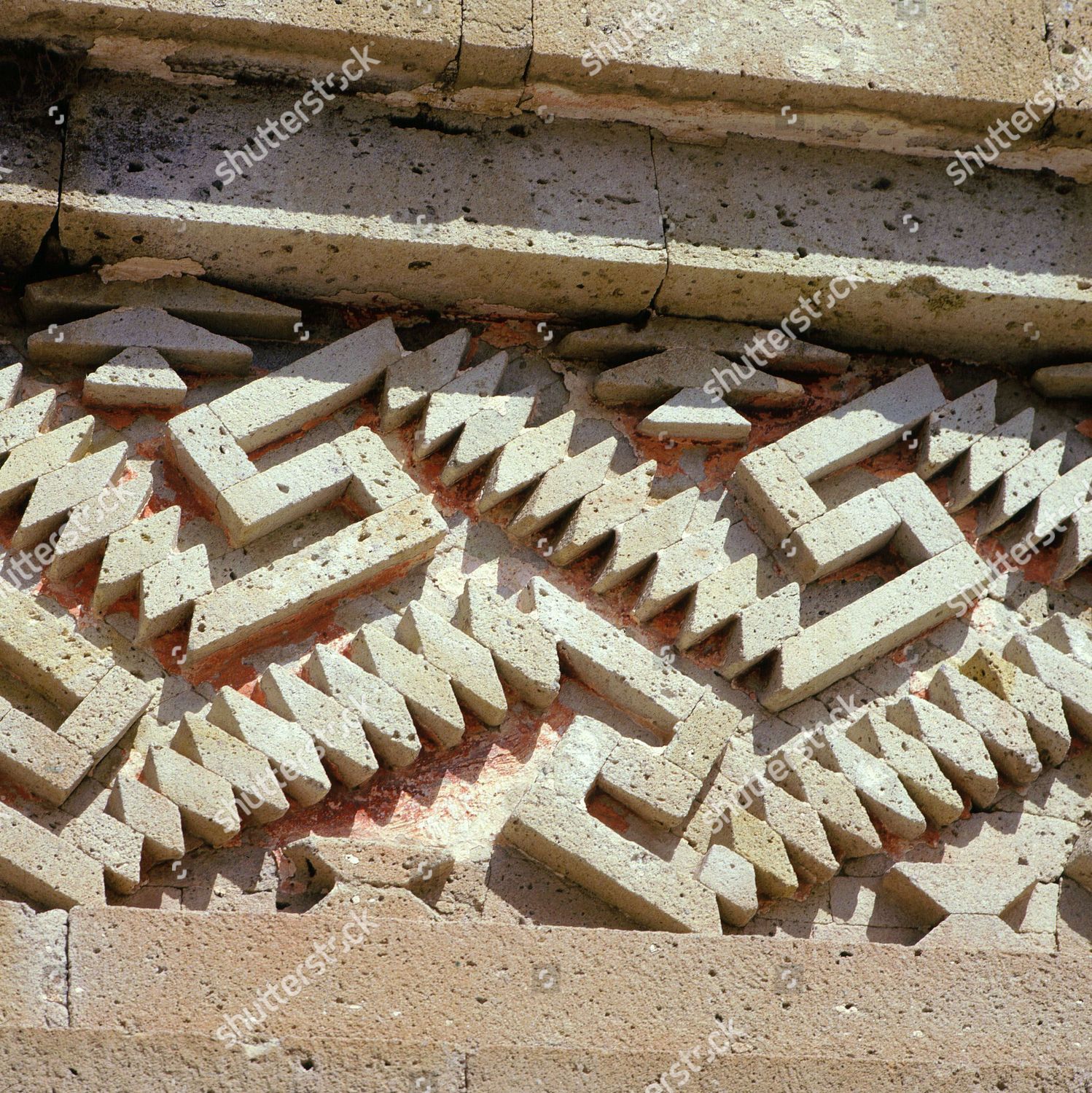 Mexico Intricately Patterned Relief Brickwork Courtyard Editorial Stock ...