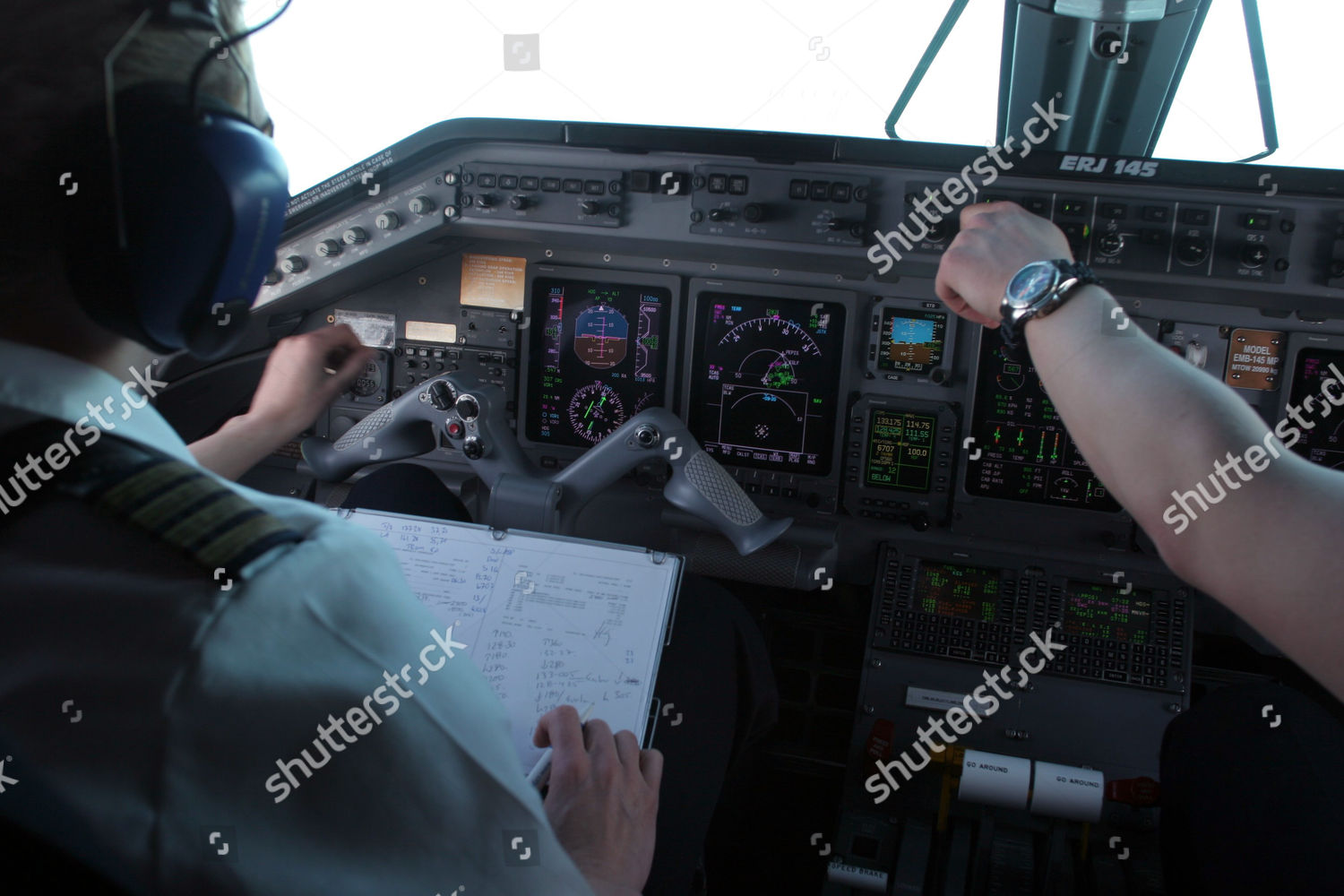 Cockpit Embraer 145 Aircraft Editorial Stock Photo - Stock Image ...
