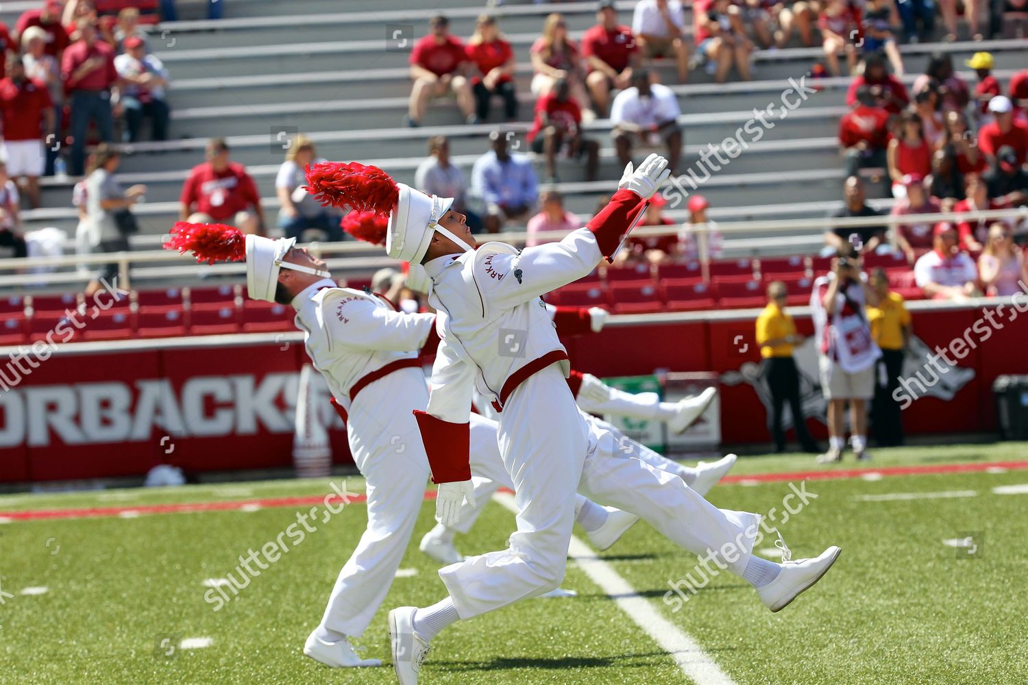Razorback Drum Majors Bring Band On Editorial Stock Photo - Stock Image ...