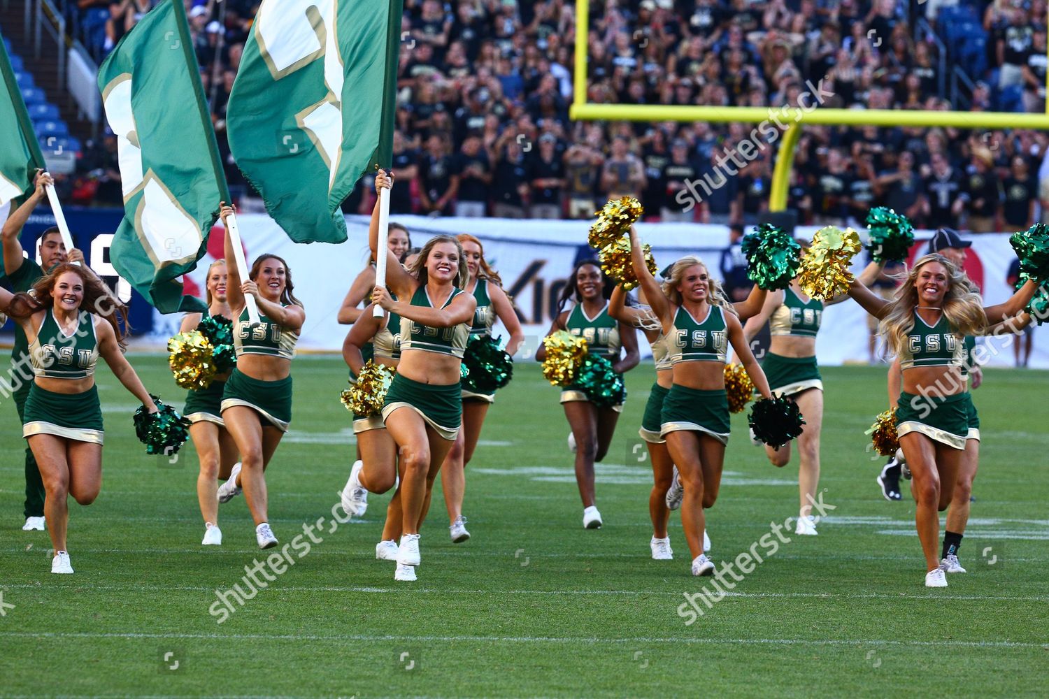 Colorado State Cheerleaders Run Onto Field Editorial Stock Photo ...