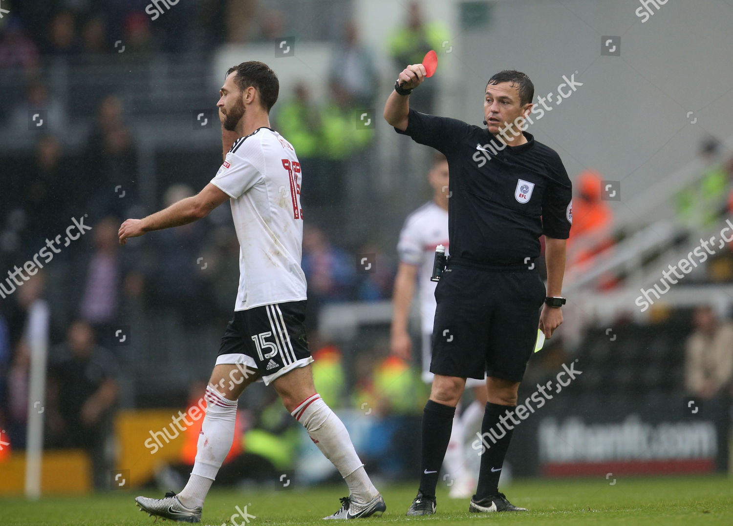 Referee Tony Harrington Shows Red Card Editorial Stock Photo - Stock ...