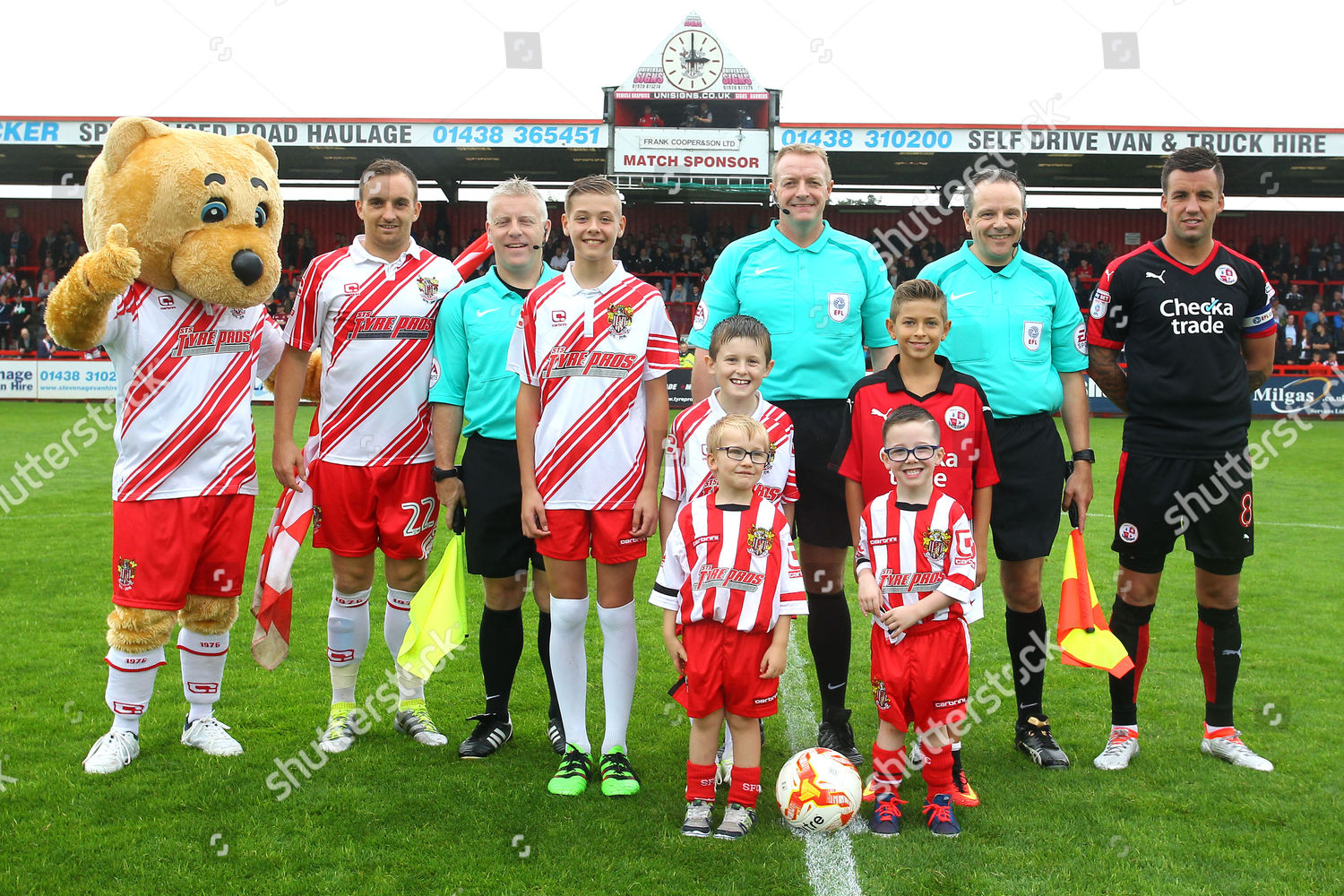 Mascots Captains Official Lineup During Stevenage Editorial Stock Photo ...
