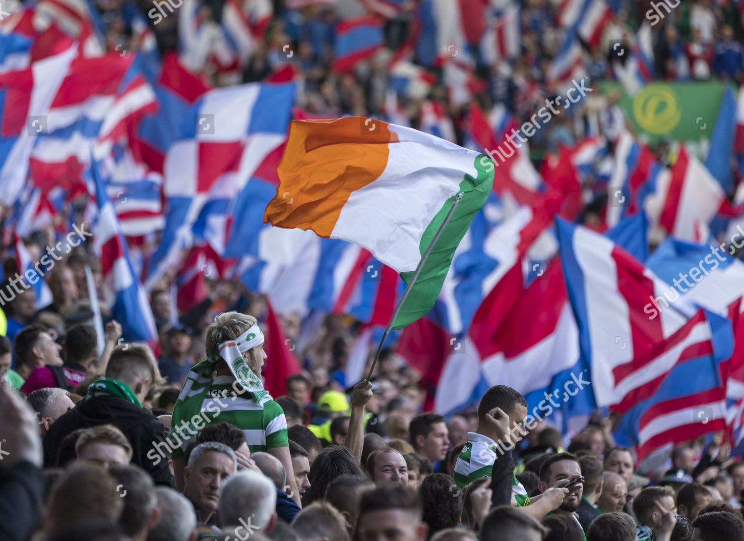 Celtic Rangers Fans Wave Their Flags Editorial Stock Photo - Stock ...