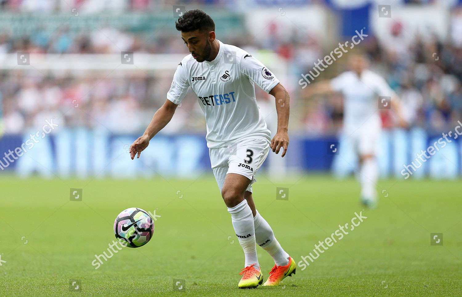 Neil Taylor Swansea City Runs Ball Editorial Stock Photo - Stock Image ...