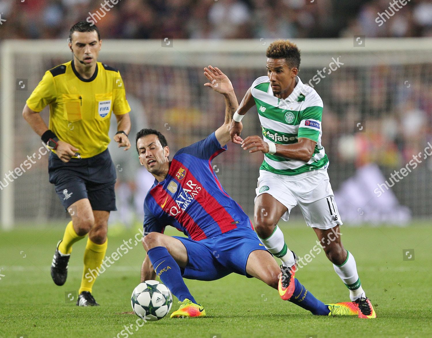 Sergi Busquets Barcelona Scott Sinclair Celtic Editorial Stock Photo ...