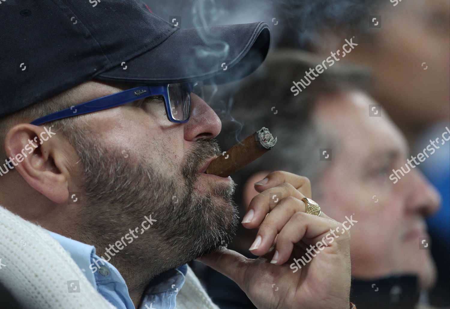 Man Smokes Cigar During Uefa Champions Editorial Stock Photo - Stock ...