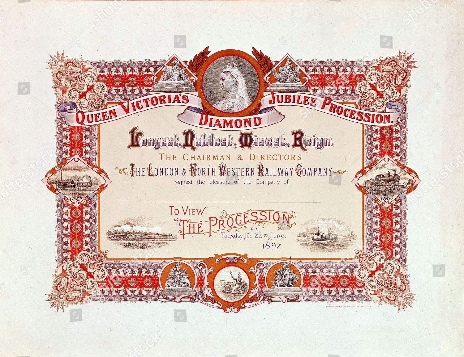 Invitation Queen Victorias Diamond Jubilee Procession Editorial Stock ...