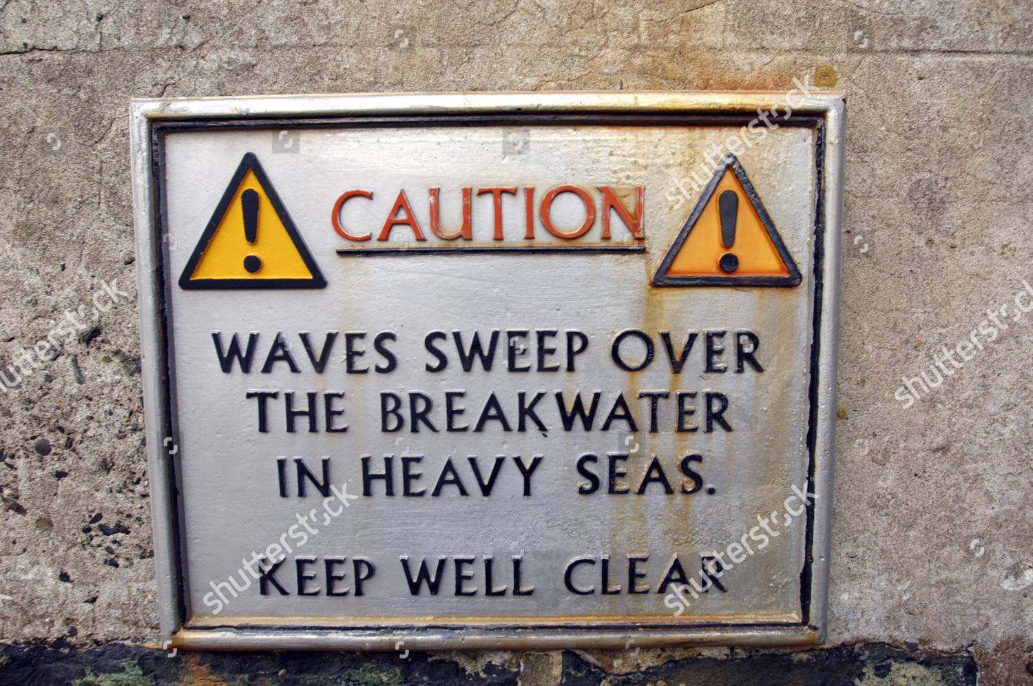 Warning Sign Mullion Cove Editorial Stock Photo - Stock Image ...