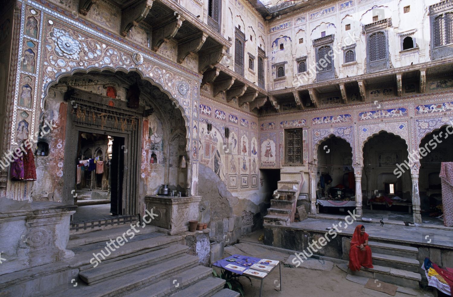 Interior Painted Haveli House Mandawa Rajasthan Editorial Stock Photo ...