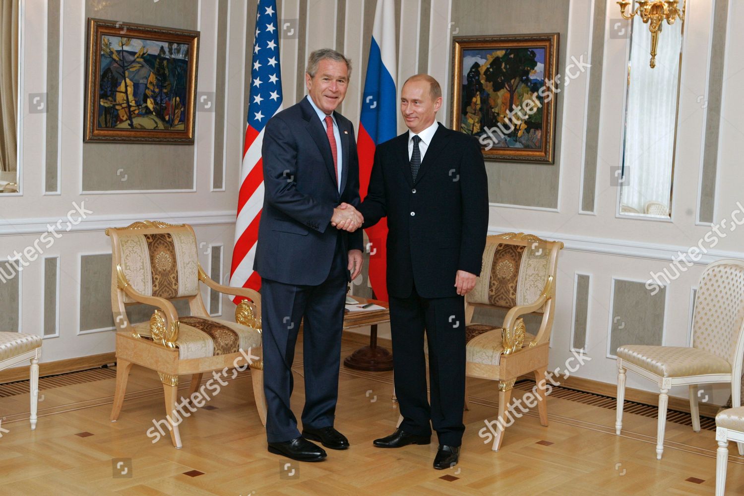 George W Bush Vladimir Putin Editorial Stock Photo - Stock Image ...