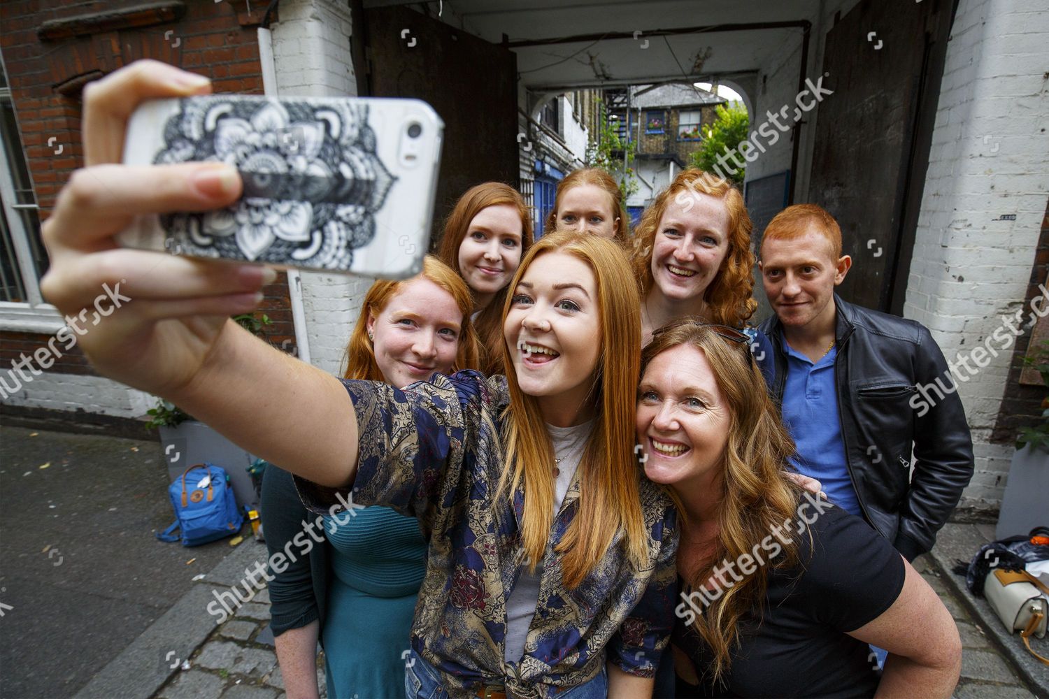 Group Ginger People Pose Selfie Hundreds Editorial Stock Photo - Stock ...