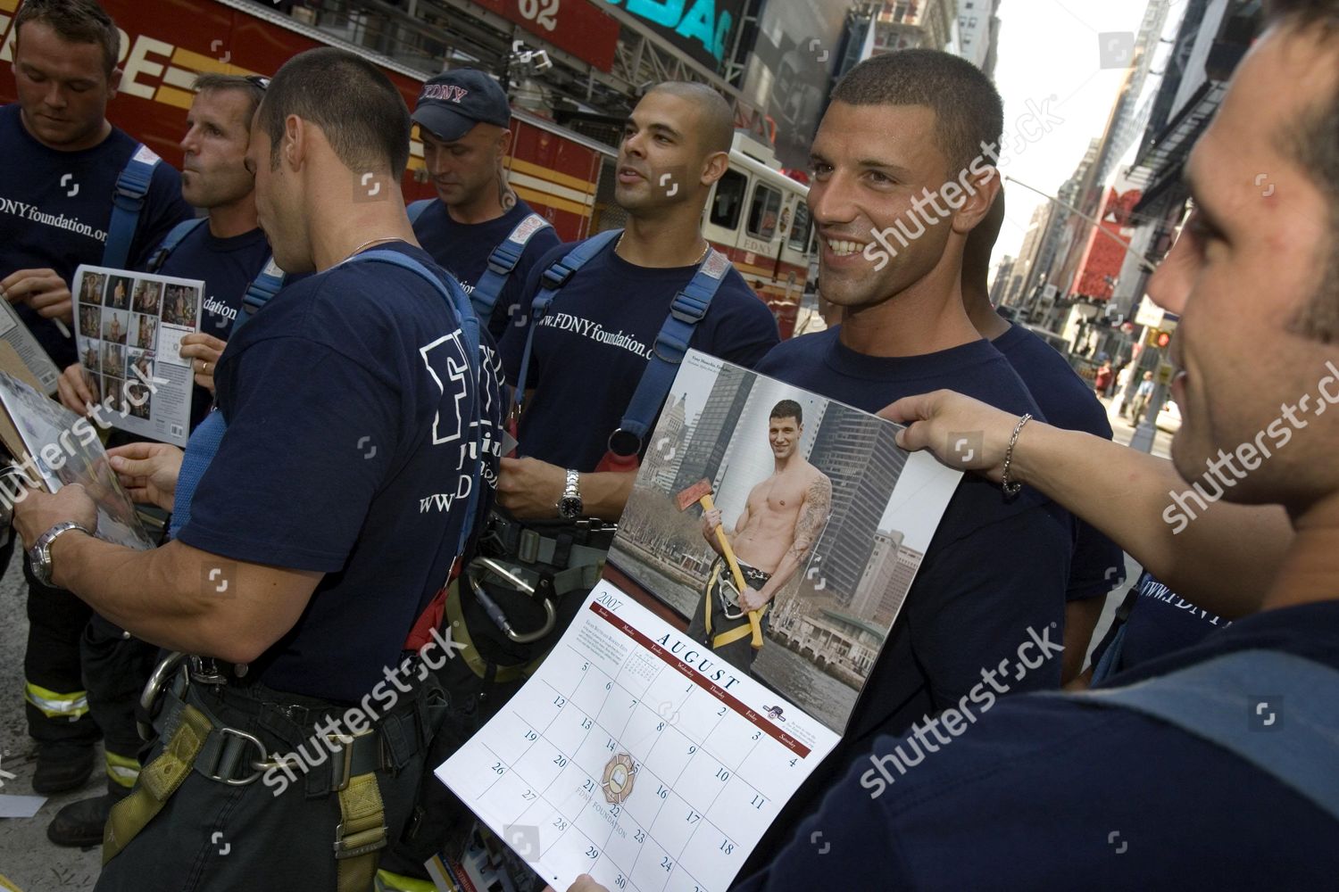 Firefighters 2007 Fdny Calendar Heroes Posing Editorial Stock Photo ...