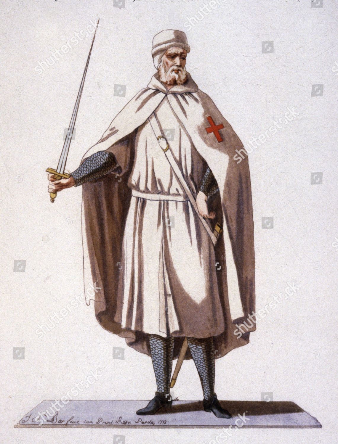 Knight Templar Uniform Engraving 1778 Jako Editorial Stock Photo ...