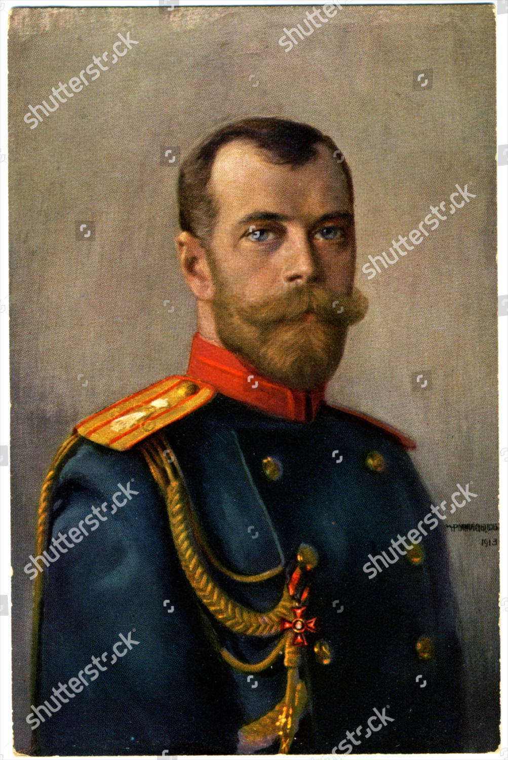 Tsar Nicholas Ii 18681918 Postcard Russia Editorial Stock Photo - Stock ...