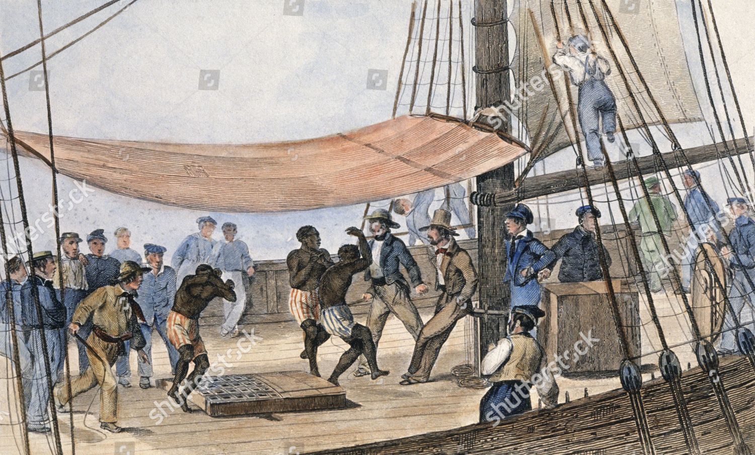 Slaves Dancing On Slave Trade Ship Editorial Stock Photo - Stock Image ...