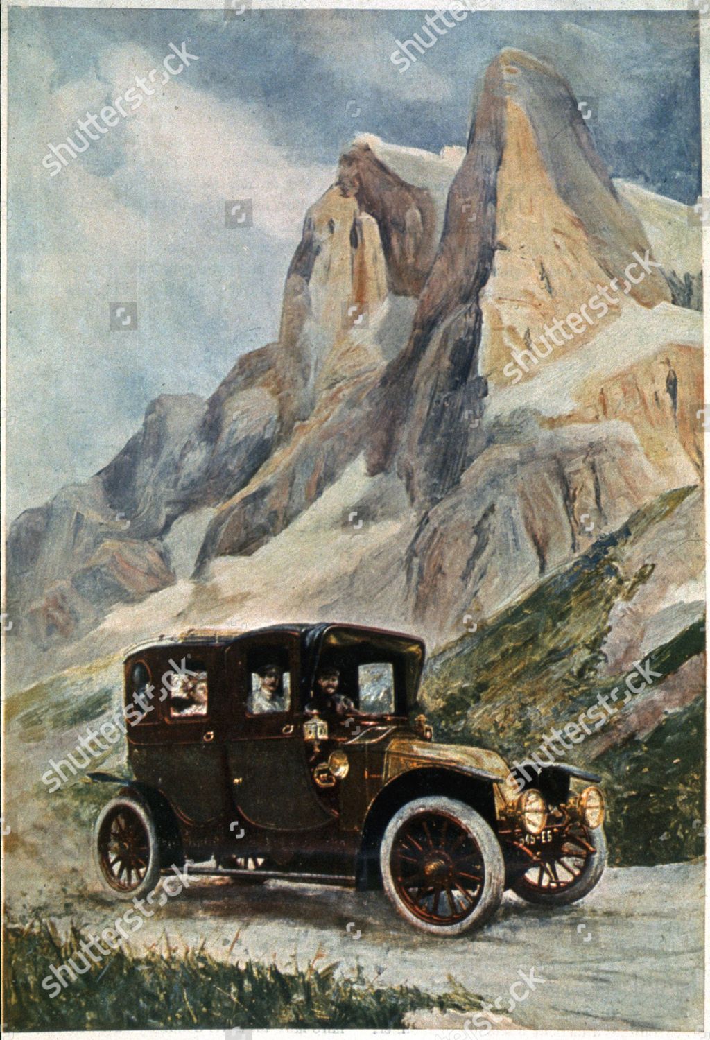Renault 35hp Car Driving Through Mountains Editorial Stock Photo ...