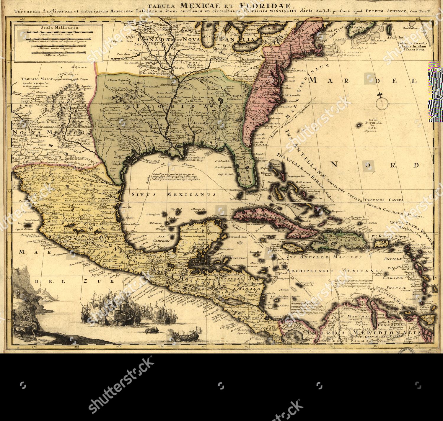 Colonial Map Mexico Florida Created C Editorial Stock Photo - Stock ...