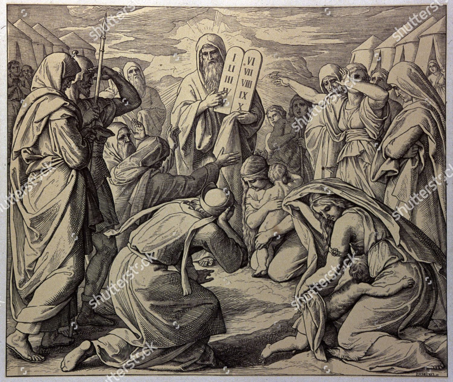 MOSES COMES BACK MOUNT SINAI TABLETS Editorial Stock Photo - Stock ...