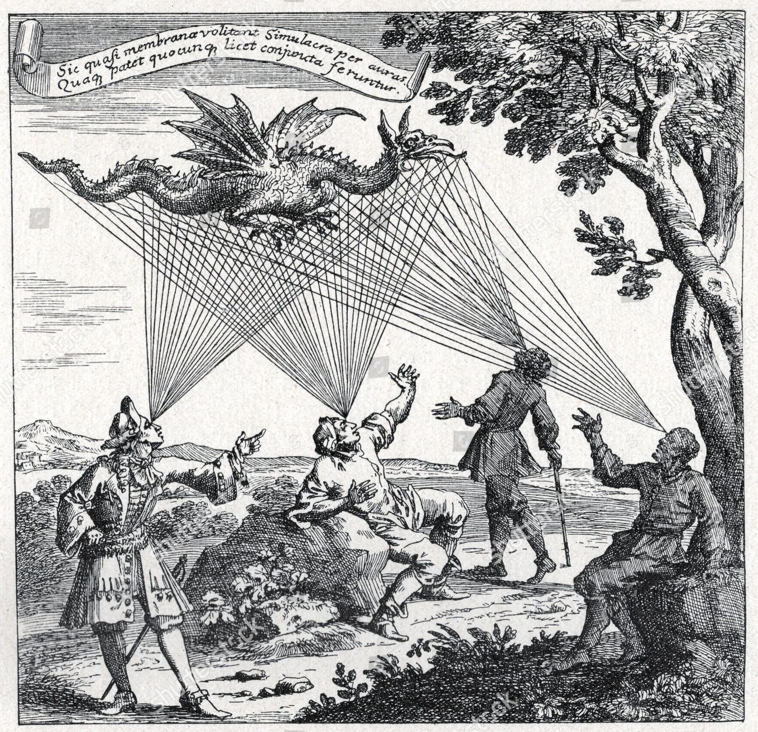 Radiating Eye Dragon Perspective Engraving Oculus Editorial Stock Photo ...