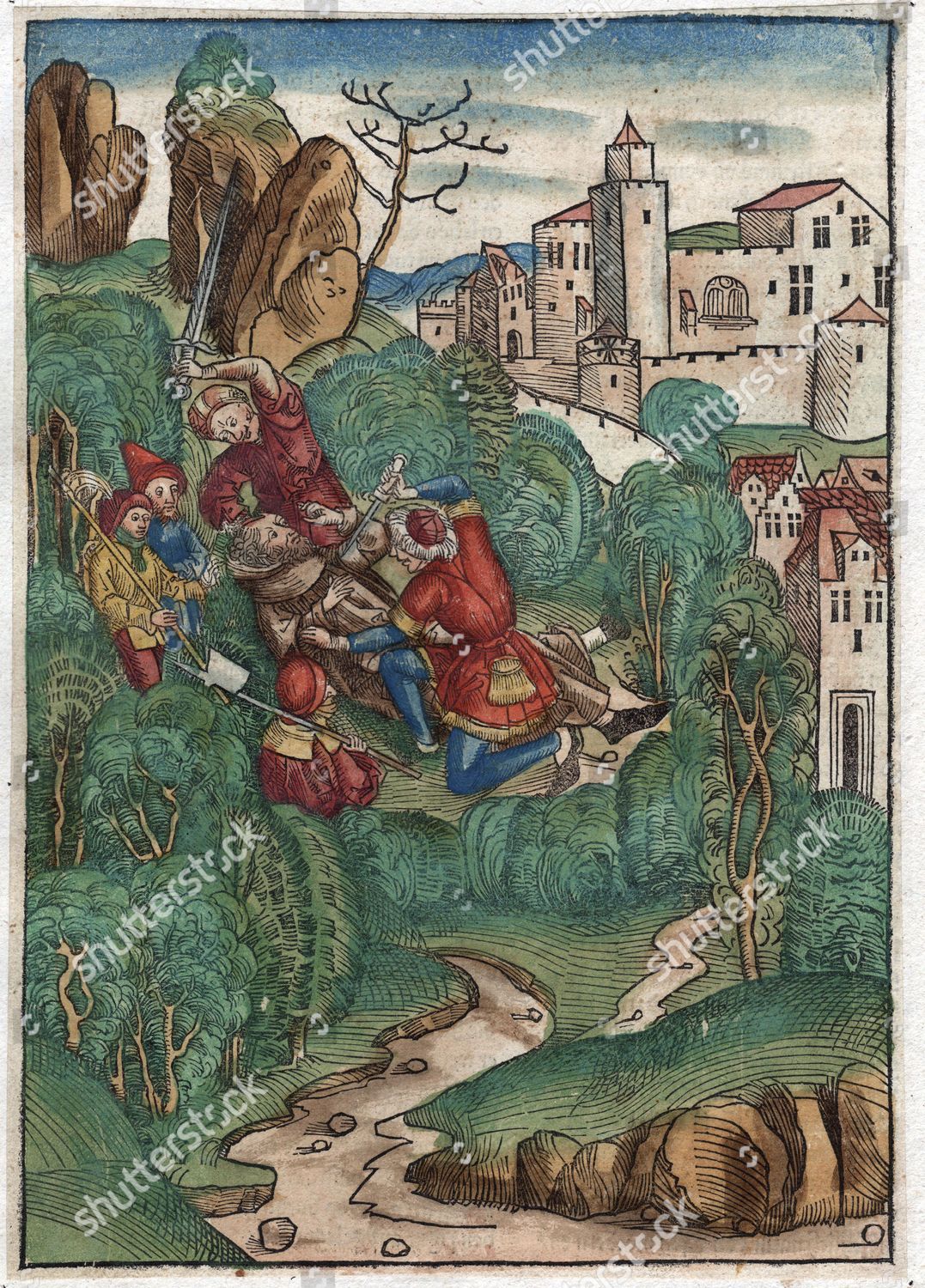 Scene Bible Woodcut By Michael Wohlgemuth Editorial Stock Photo - Stock ...