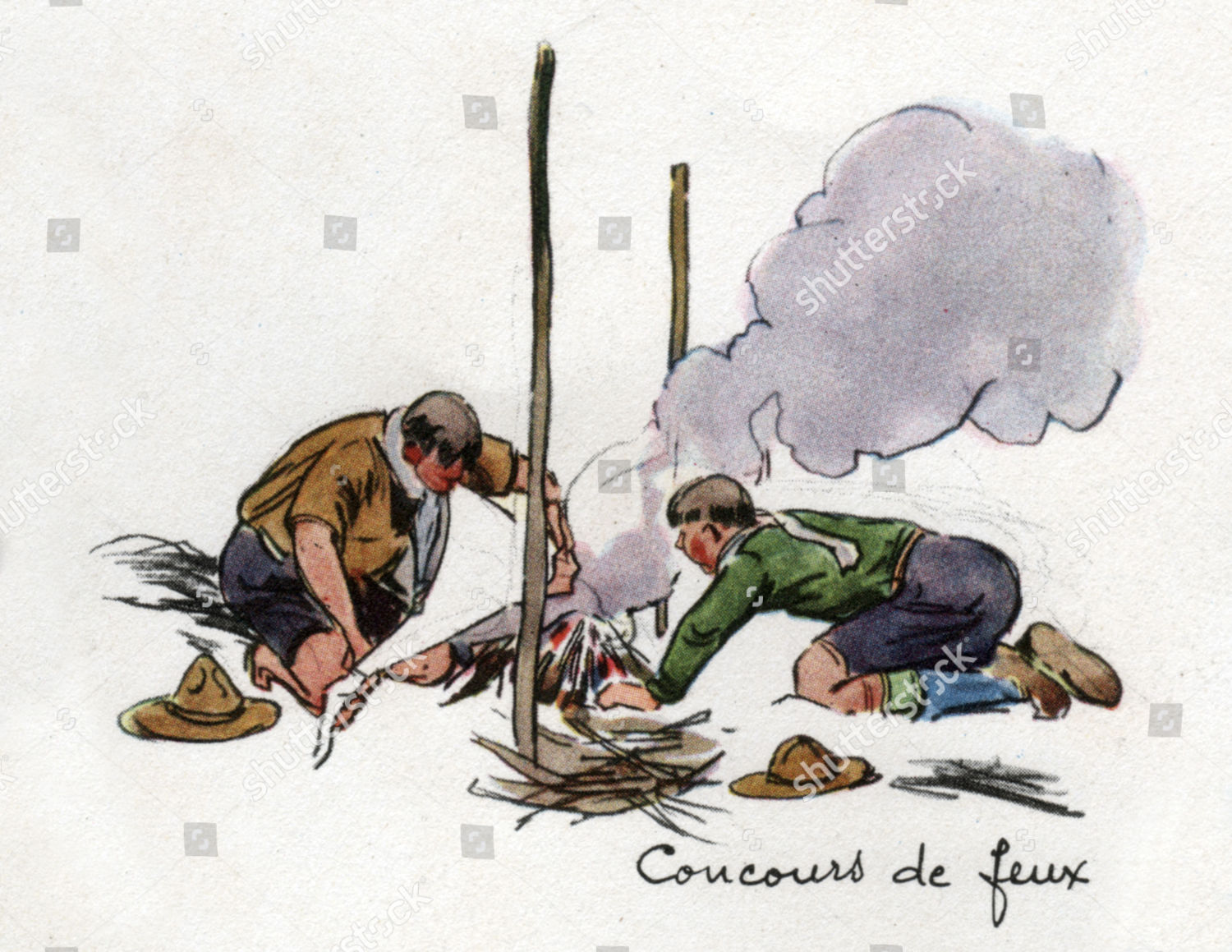 French Boy Scouts Fire Lighting Contest Editorial Stock Photo - Stock ...
