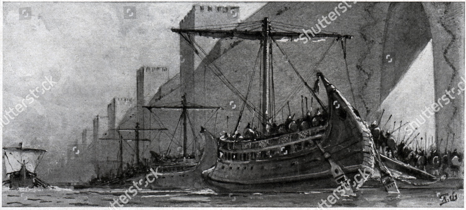 Transport Marine Assyrian Ship Mesopotamia Illustration Editorial Stock ...