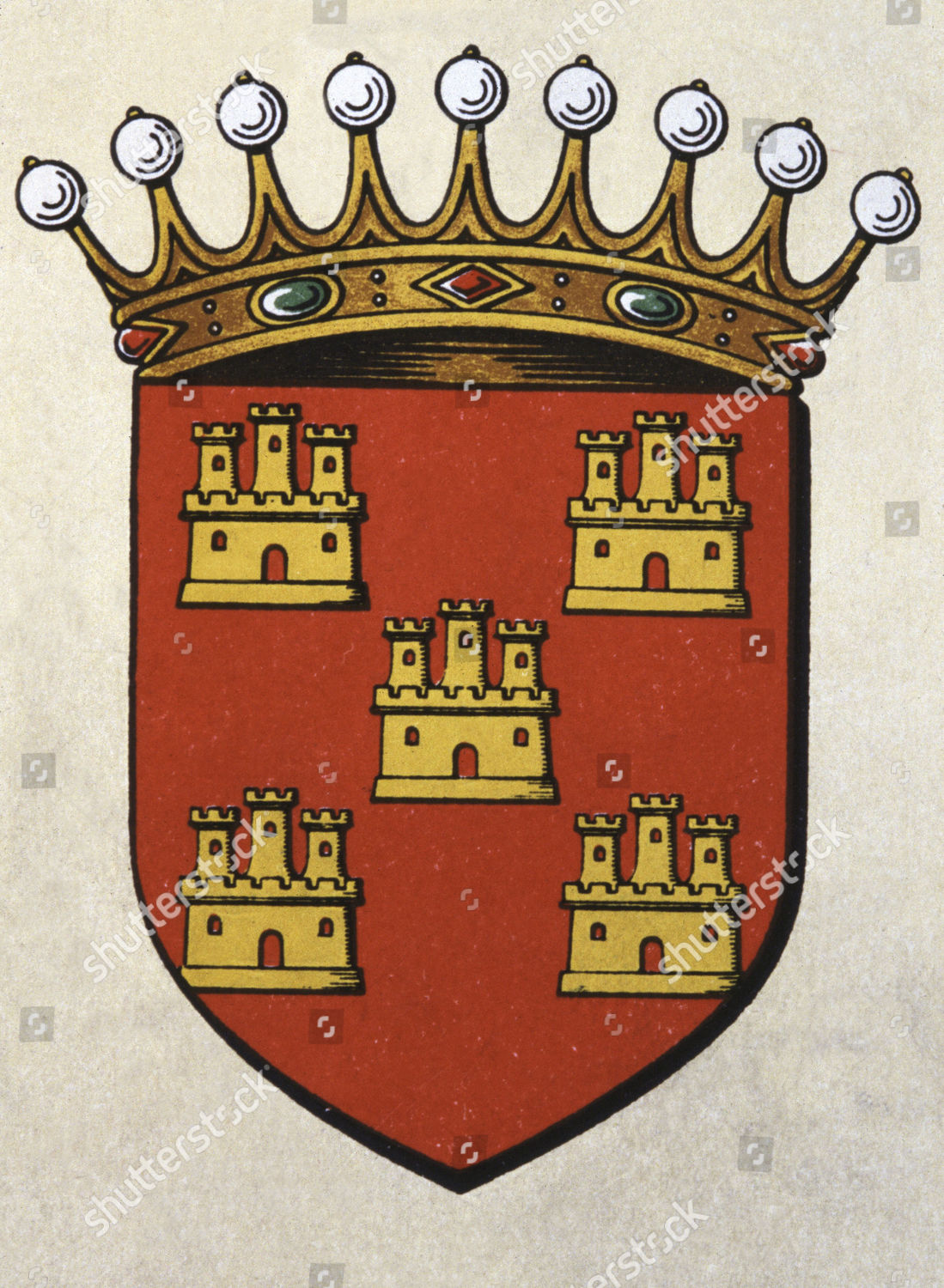 Coat Arms Poitou French Province Engraving Editorial Stock Photo ...