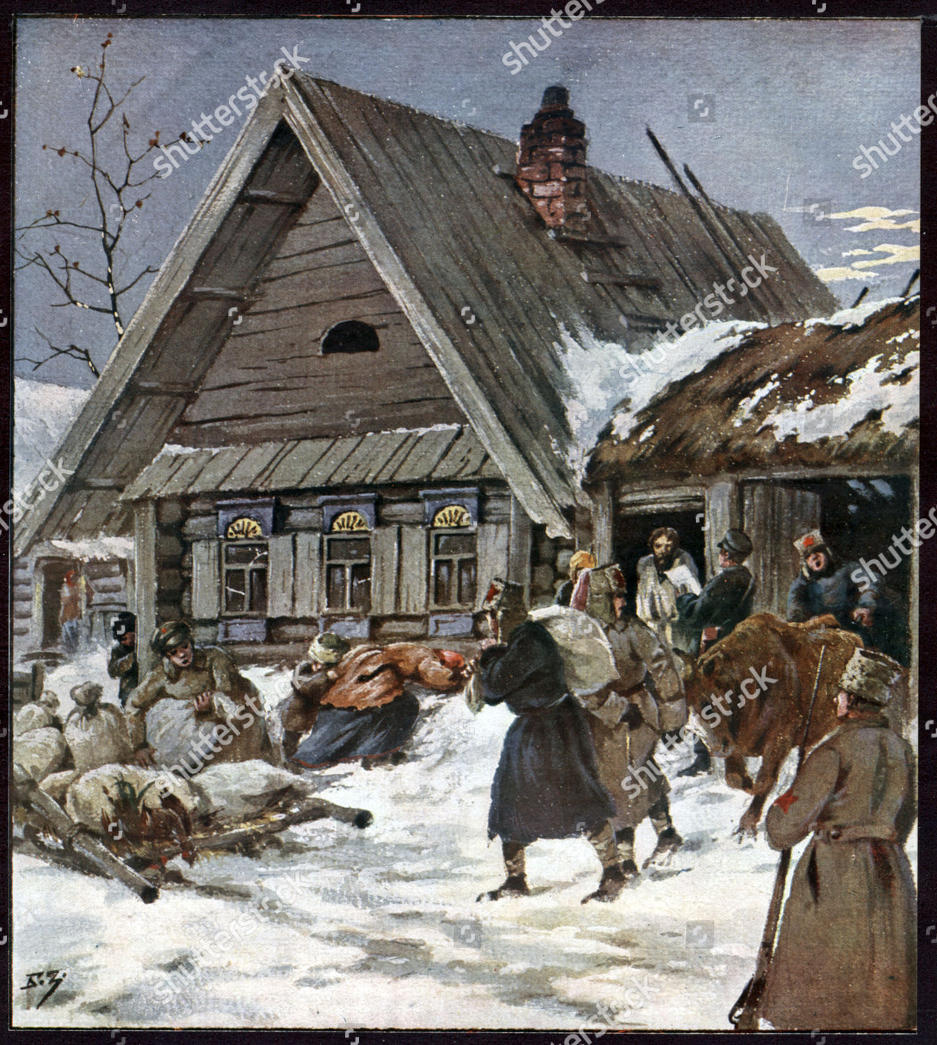Requisition Red Army Village 1918 Illustration Editorial Stock Photo ...