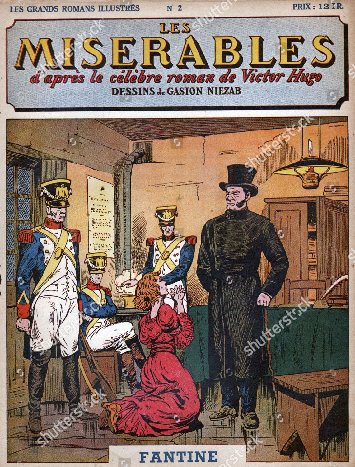 Literature Fantine Arrested By Javert Illustration Editorial Stock ...