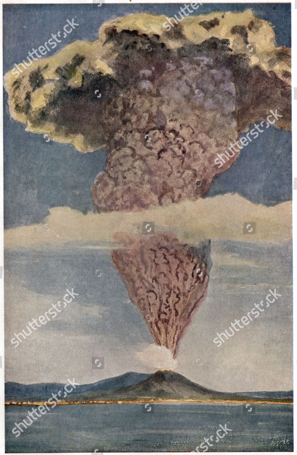 Eruption Mount Vesuvius Italy 1906 Illustration Editorial Stock Photo ...