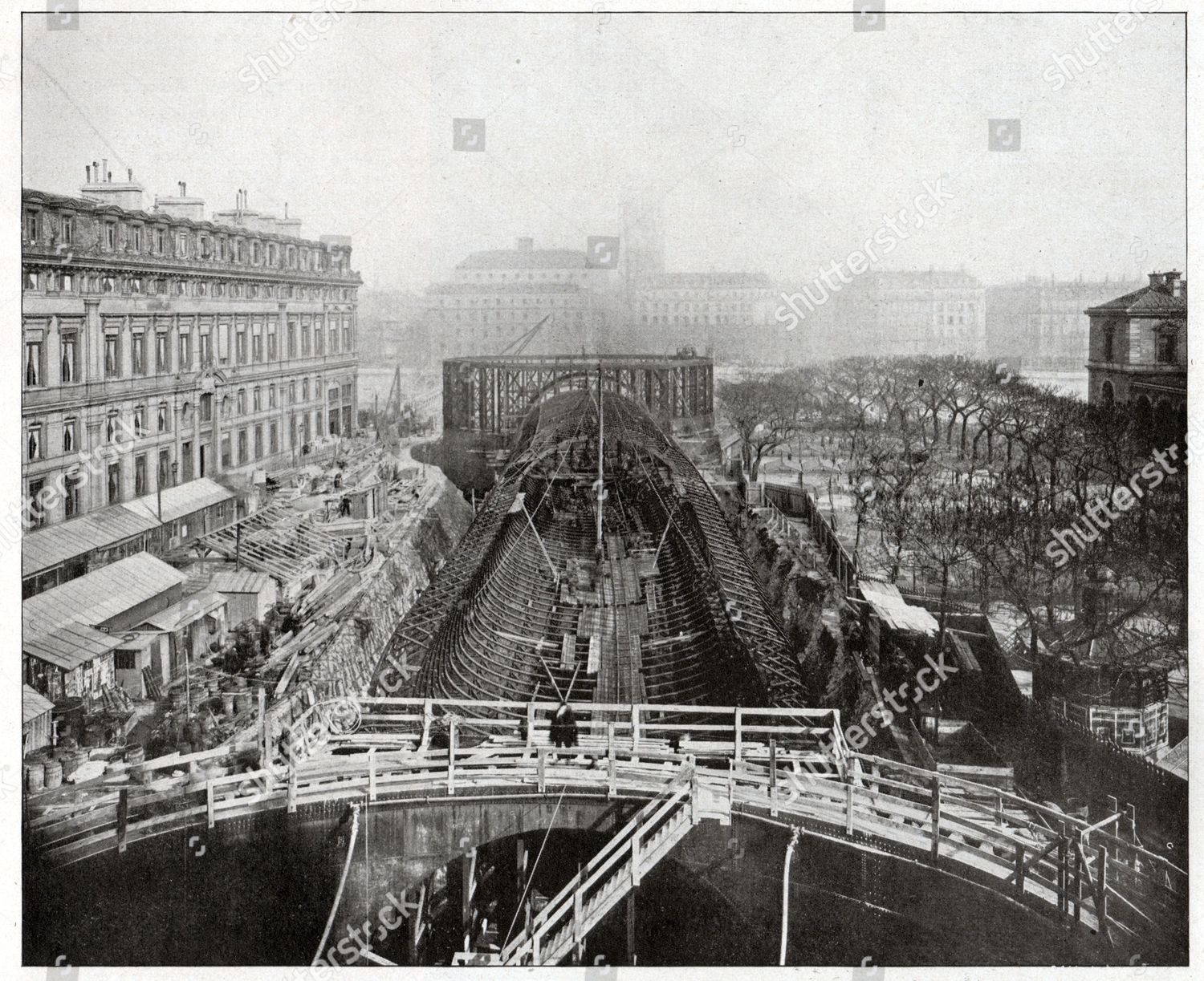 Underground Construction Paris Cite Station On Editorial Stock Photo ...