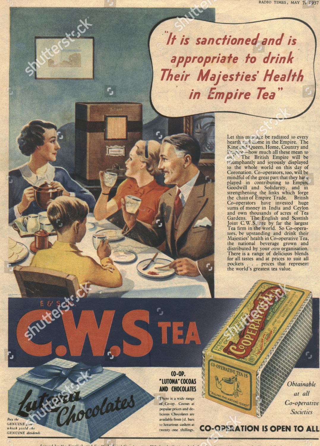 Cooperative Empire Tea Advert 1937 Coronation Editorial Stock Photo ...