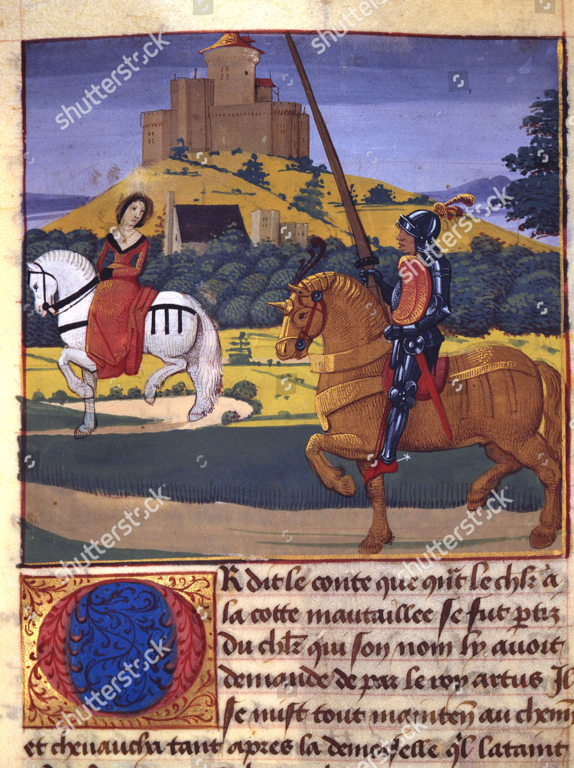 Knight Maiden Manuscript Illumination Late 15th Editorial Stock Photo ...