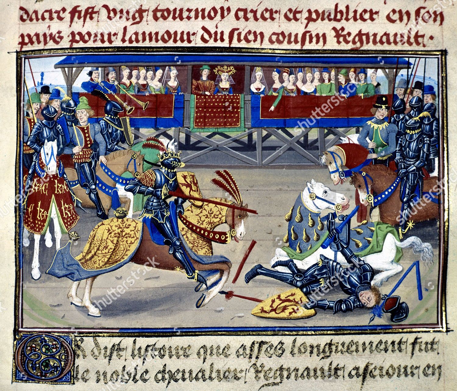 Knights Tournament One Has Fallen Manuscript Editorial Stock Photo ...