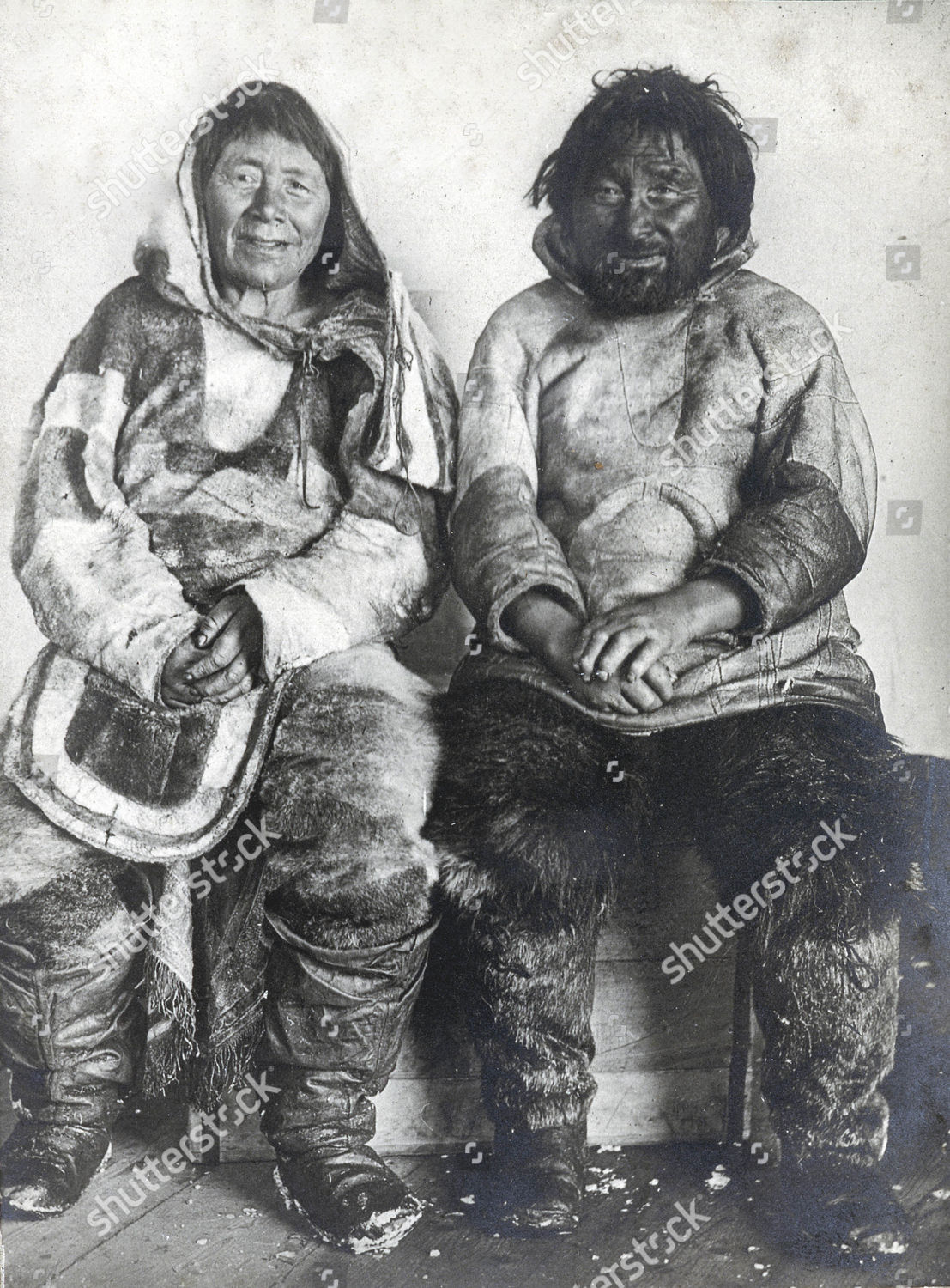 Inuit Couple Canada Photograph C 1903 Editorial Stock Photo - Stock ...