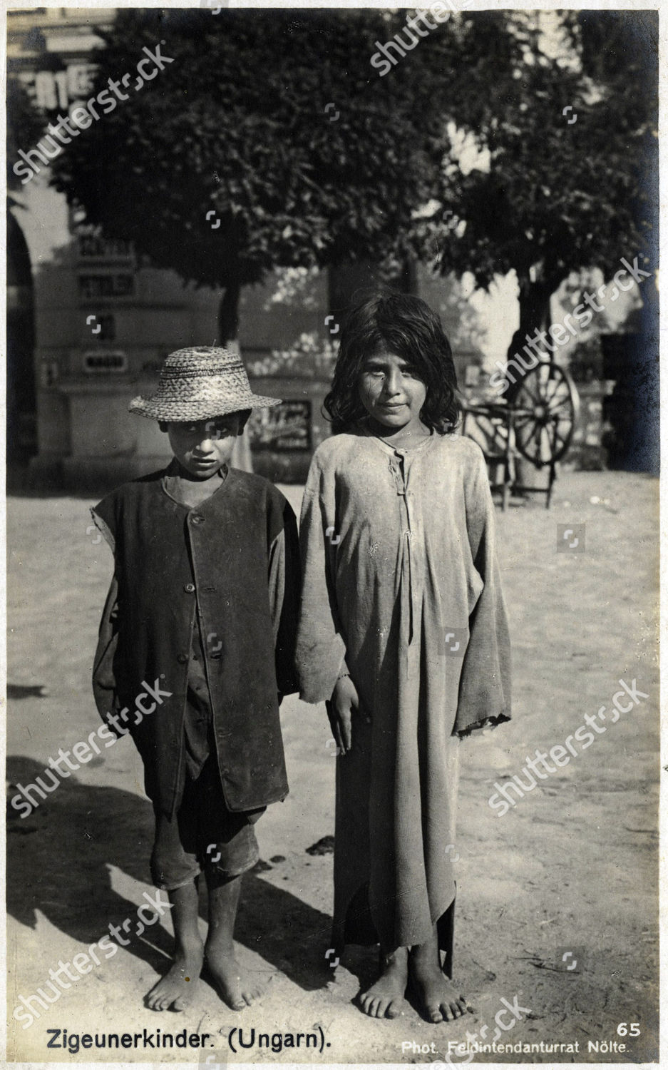 Gypsy Children Hungary Photograph Postcard C Editorial Stock Photo ...