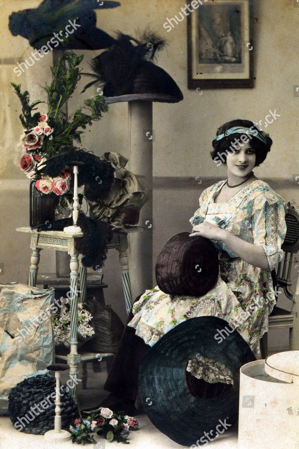Woman Milliner Work Her Workshop Coloured Editorial Stock Photo - Stock ...