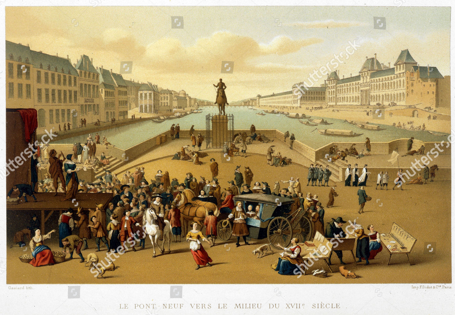 Pont Neuf Mid 17th Century Drawing Editorial Stock Photo - Stock Image ...