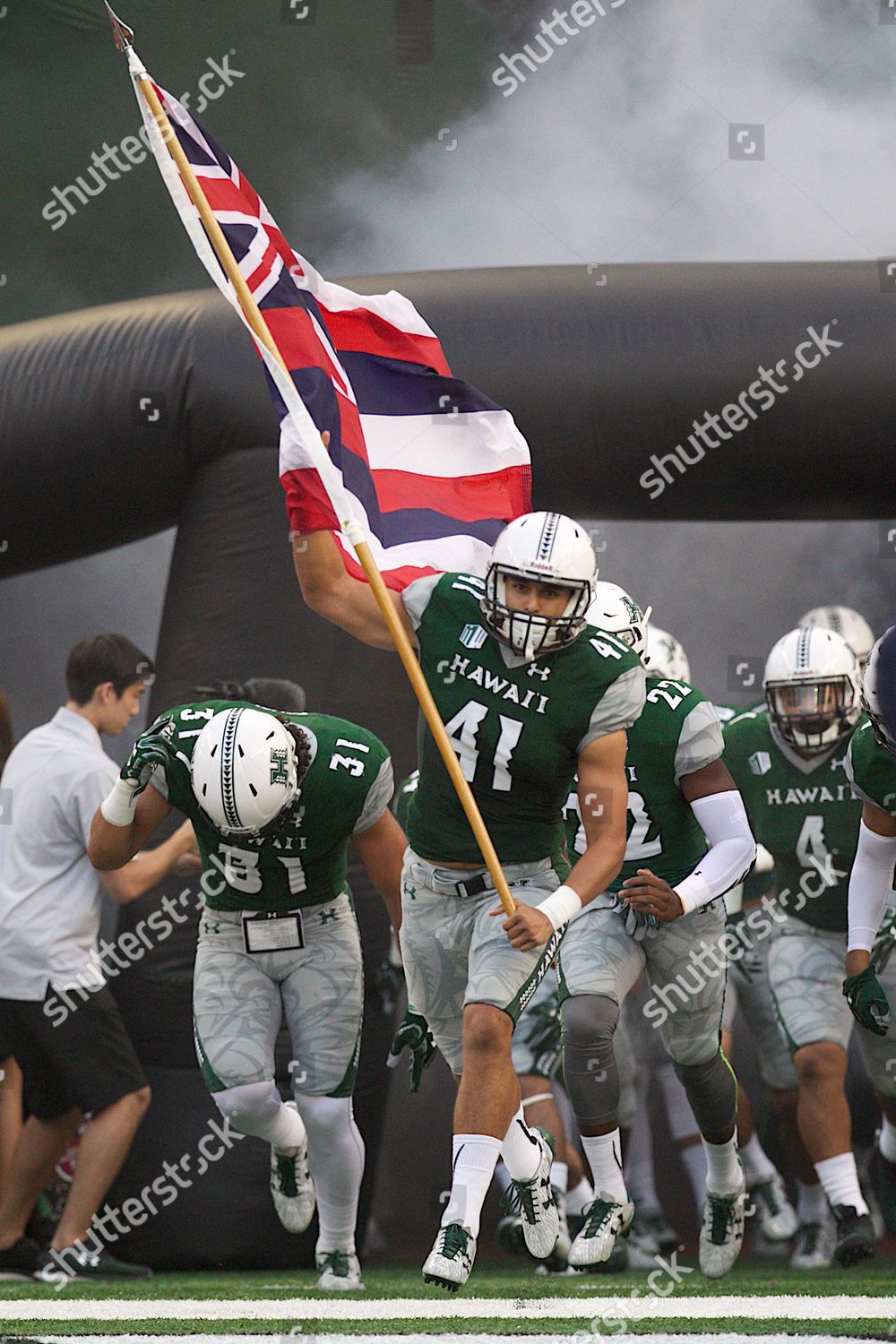 Hawaii Rainbow Warriors Linebacker Noah Borden Editorial Stock Photo ...