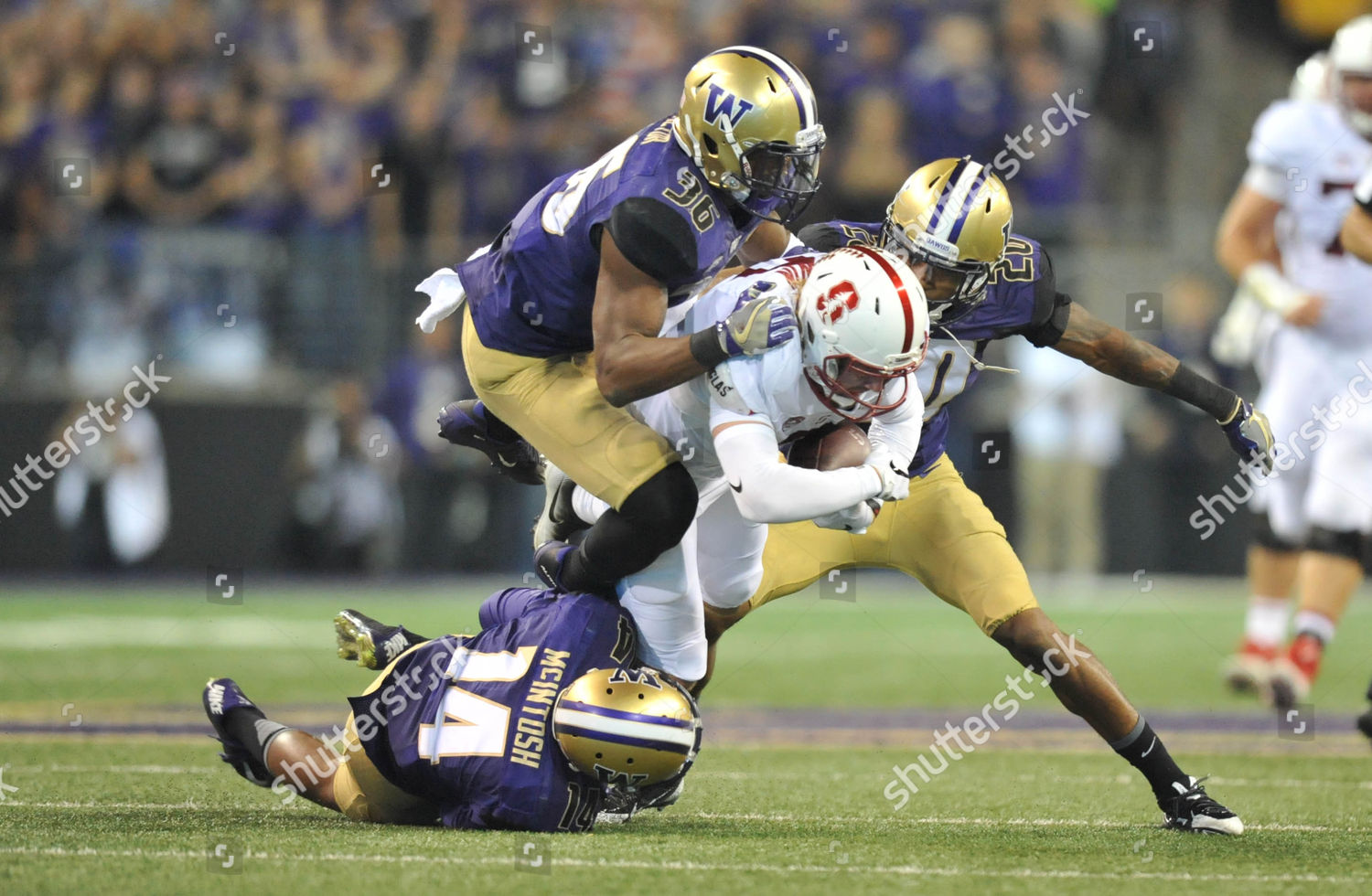 Uw Linebacker Joe Mathis 5 Celebrates Editorial Stock Photo - Stock ...