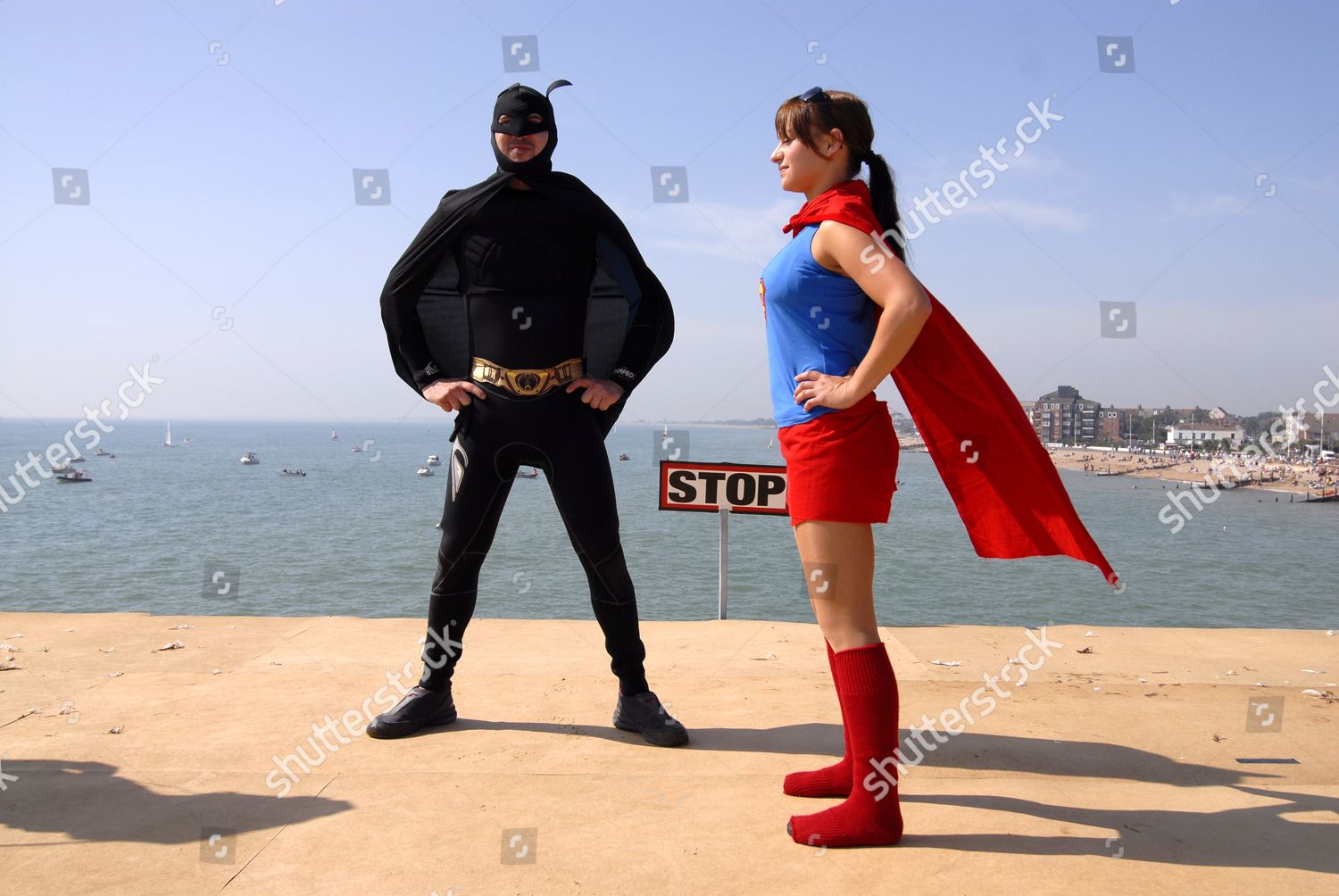 Milly Luxford Mathew Douglas Batman Superwoman Editorial Stock Photo ...