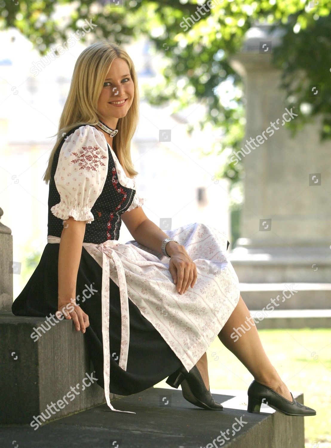 Blonde Model Sabine Kaefer Wearing Traditional Editorial Stock Photo ...