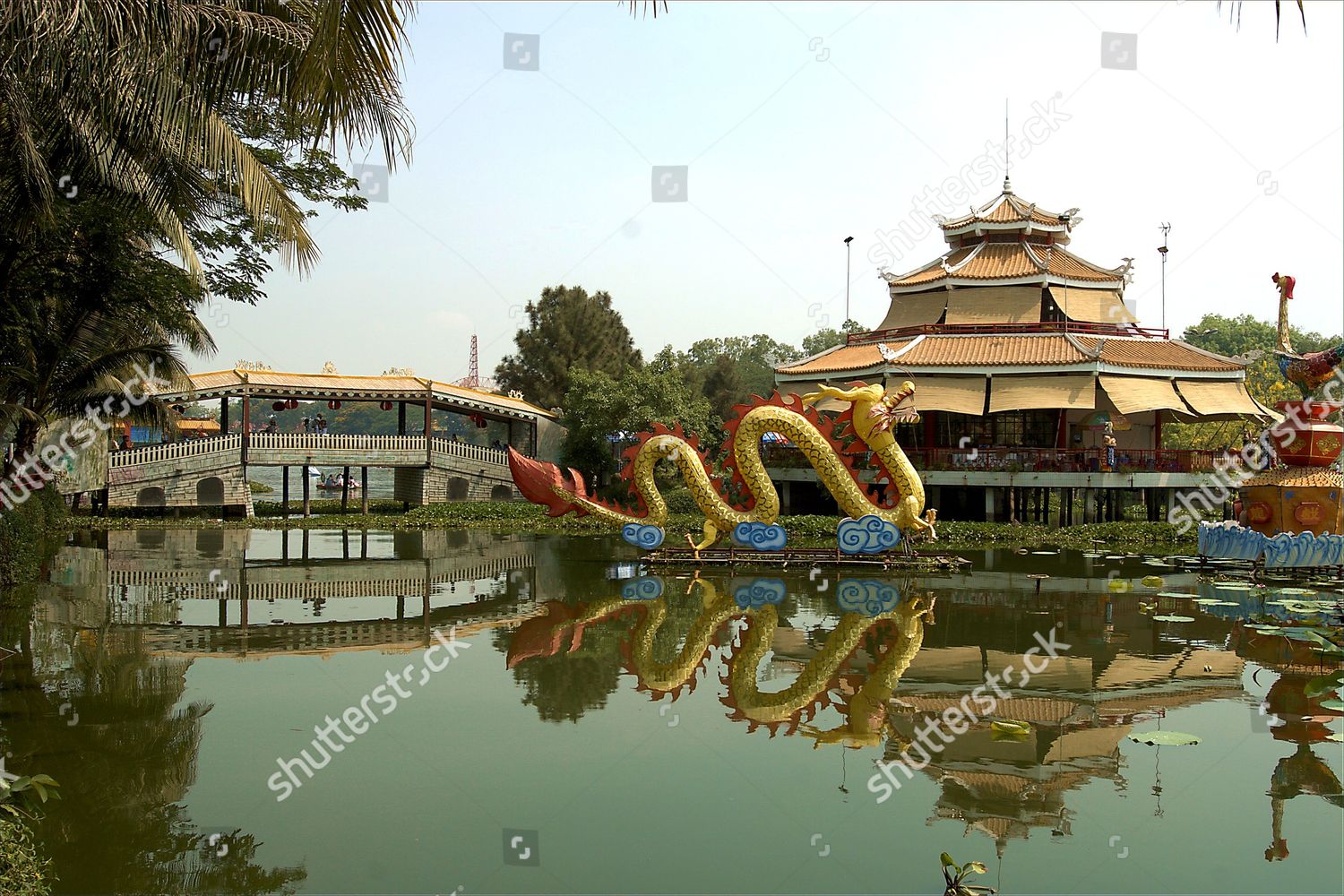 Dragon Chinese Tea House Bridge On Editorial Stock Photo - Stock Image ...