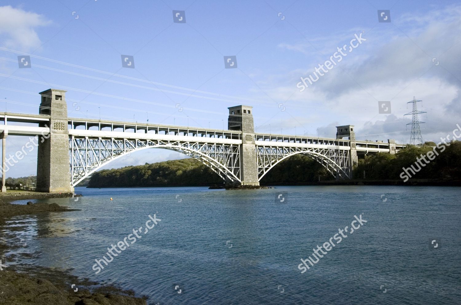 Britannia Bridge Pont Britannia Across Menai Editorial Stock Photo ...